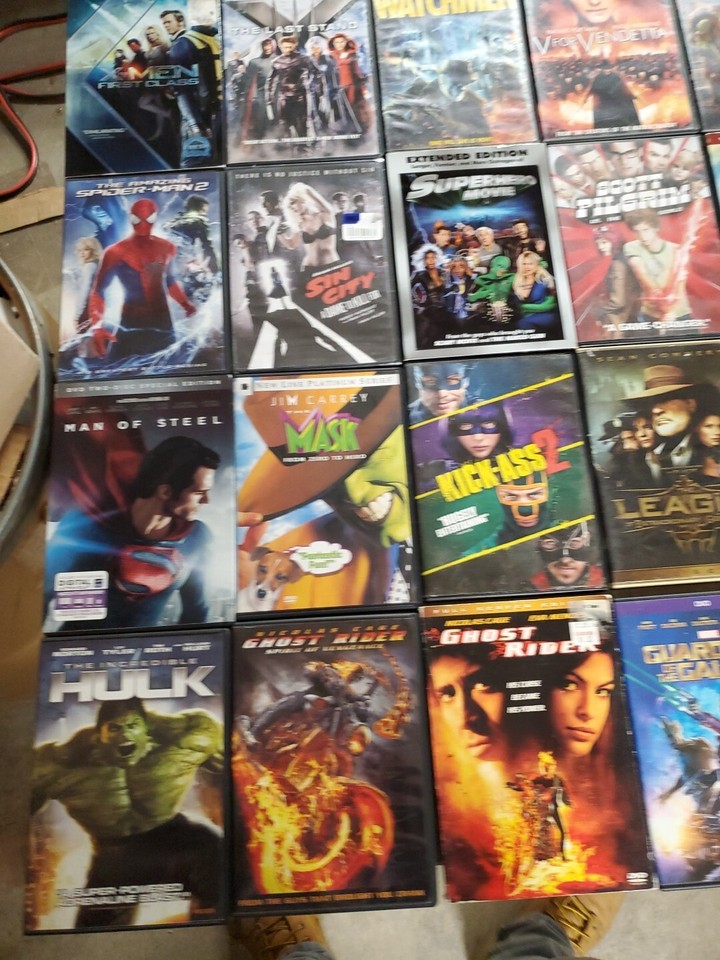 52 Super Hero Comic Book Dvds DC Marvel Batman Avengers Guardians Hulk ...