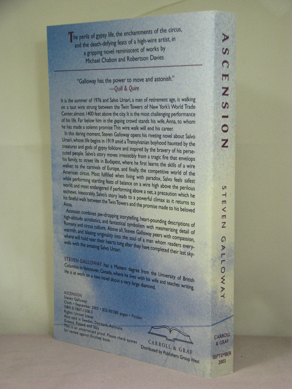 Ascension by Steven Galloway (2003, Hardcover) for sale online | eBay