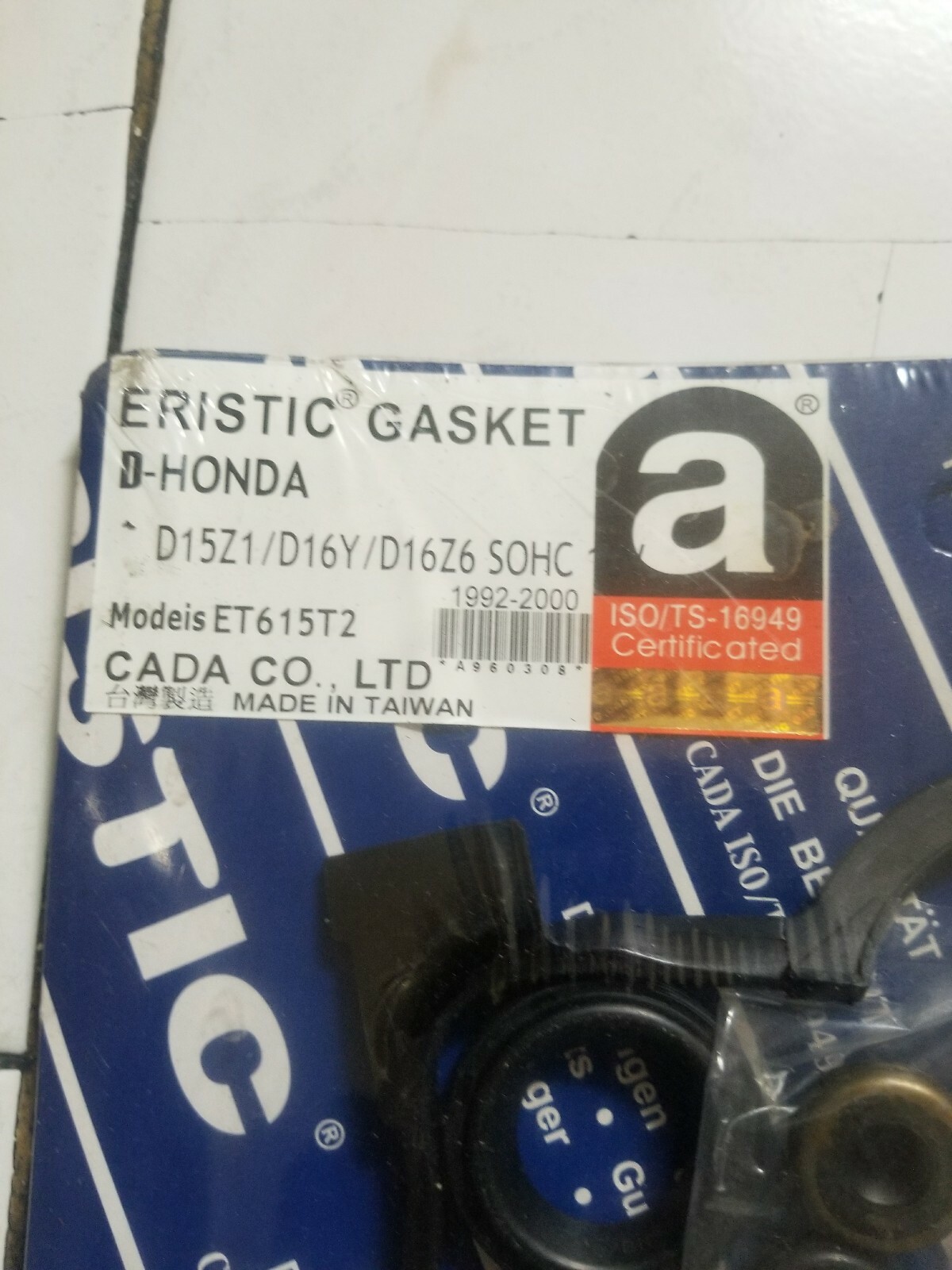 Eristic Valve Cover Gasket Set Honda D15Z1/D16Y/D15Z6 SOHC 1992-2000 ...