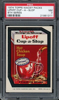 1974 Topps Wacky Packs 8th Series Lipoff Cup-a-slop PSA 7 *d3 | eBay