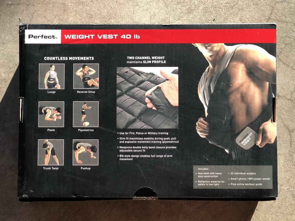 PERFECT FITNESS Perfect Weight Vest 40lb Adjustable 1lb to 40lb BRAND ...