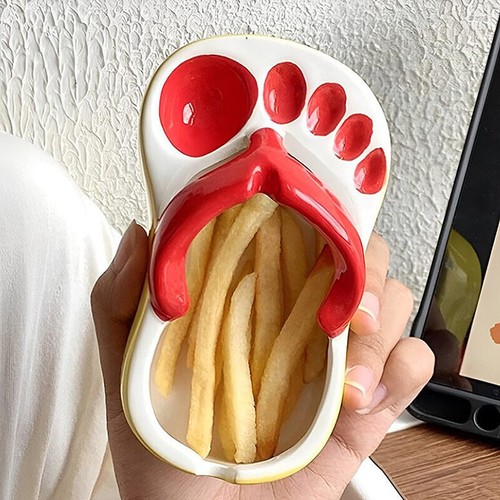 Flip Flops Ketchup Soy Sauce Dipper Portable Ceramic Salad Saucer ...