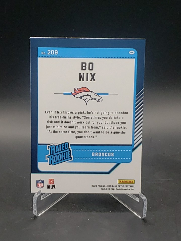 2024 Panini Donruss Optic - Bo Nix Base RC Rated Rookie #209 Broncos | eBay