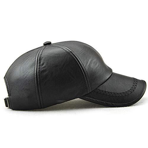 Unisex Leather Baseball Cap, Men Adjustable Structured PU Classic ...