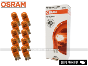T10 Genuine OSRAM Original Turn Signal Light Bulb WY5W Amber 2827 ...