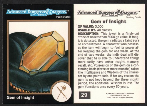1991 TSR AD&D Gold Dungeons & Dragons RPG Fantasy Art Card #29 ~ Magic ...