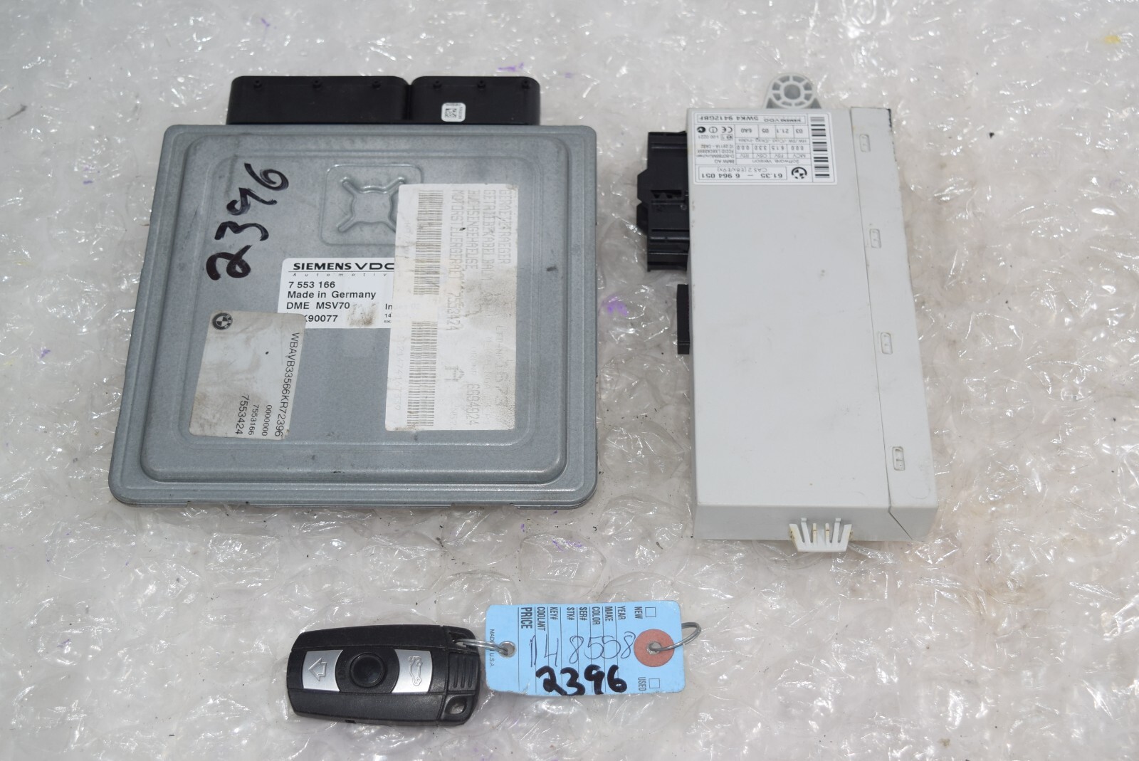 2006 BMW 330i Engine computer ignition switch key ECM ECU DME CAS ...