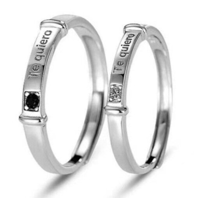 DL 925 Sterling Silver Black & White Ring | eBay