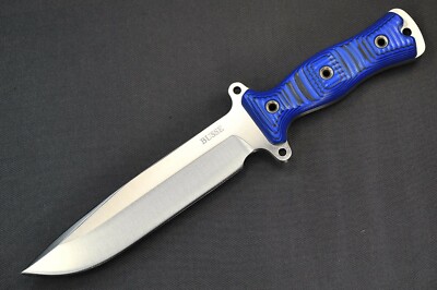 Busse Custom Team Gemini .25" Saber Satin INFI, Magnum Blue/Black G10 ...