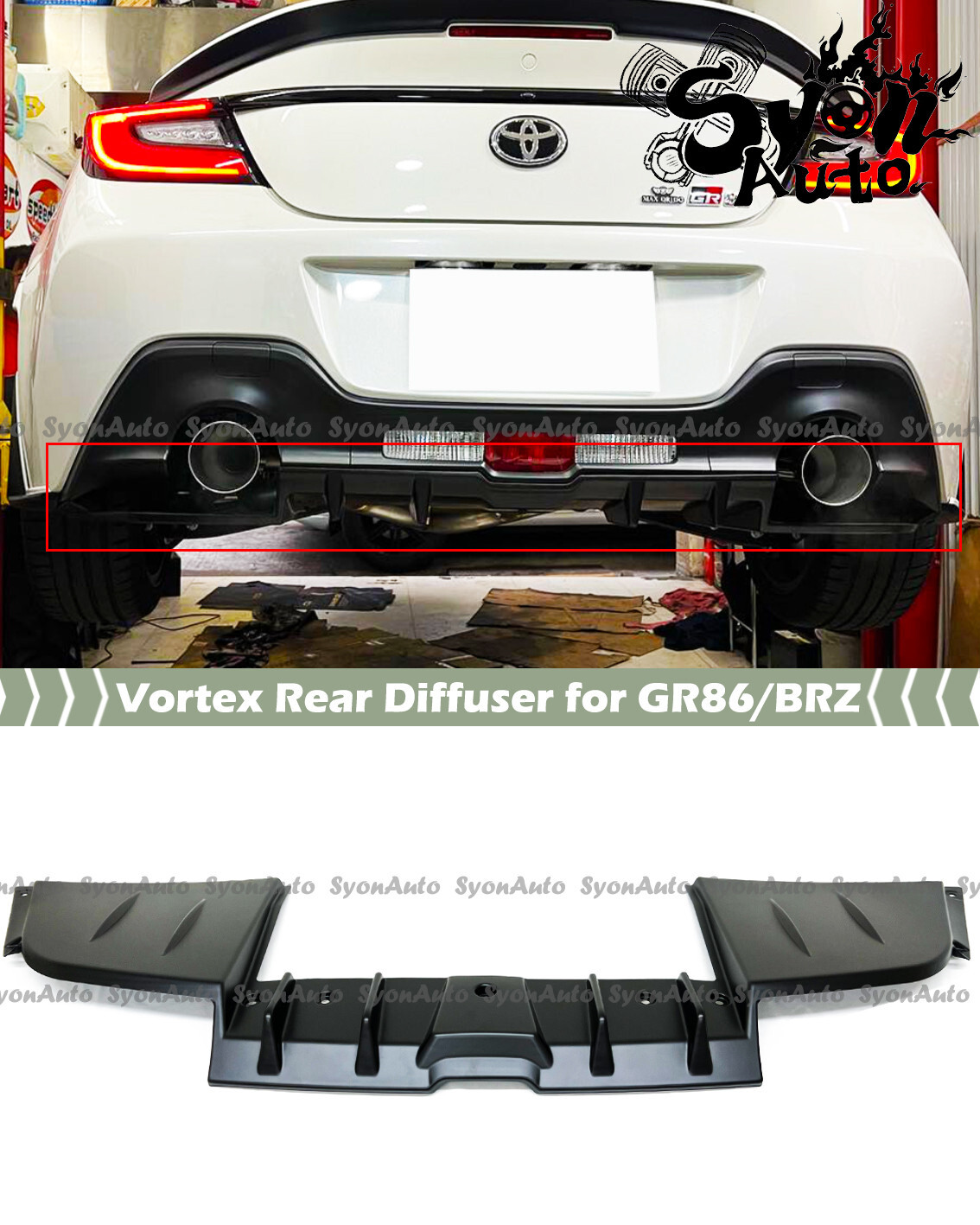 FITS 2022-2024 TOYOTA GR86 SUBARU BRZ AERO VORTEX STYLE REAR BUMPER ...