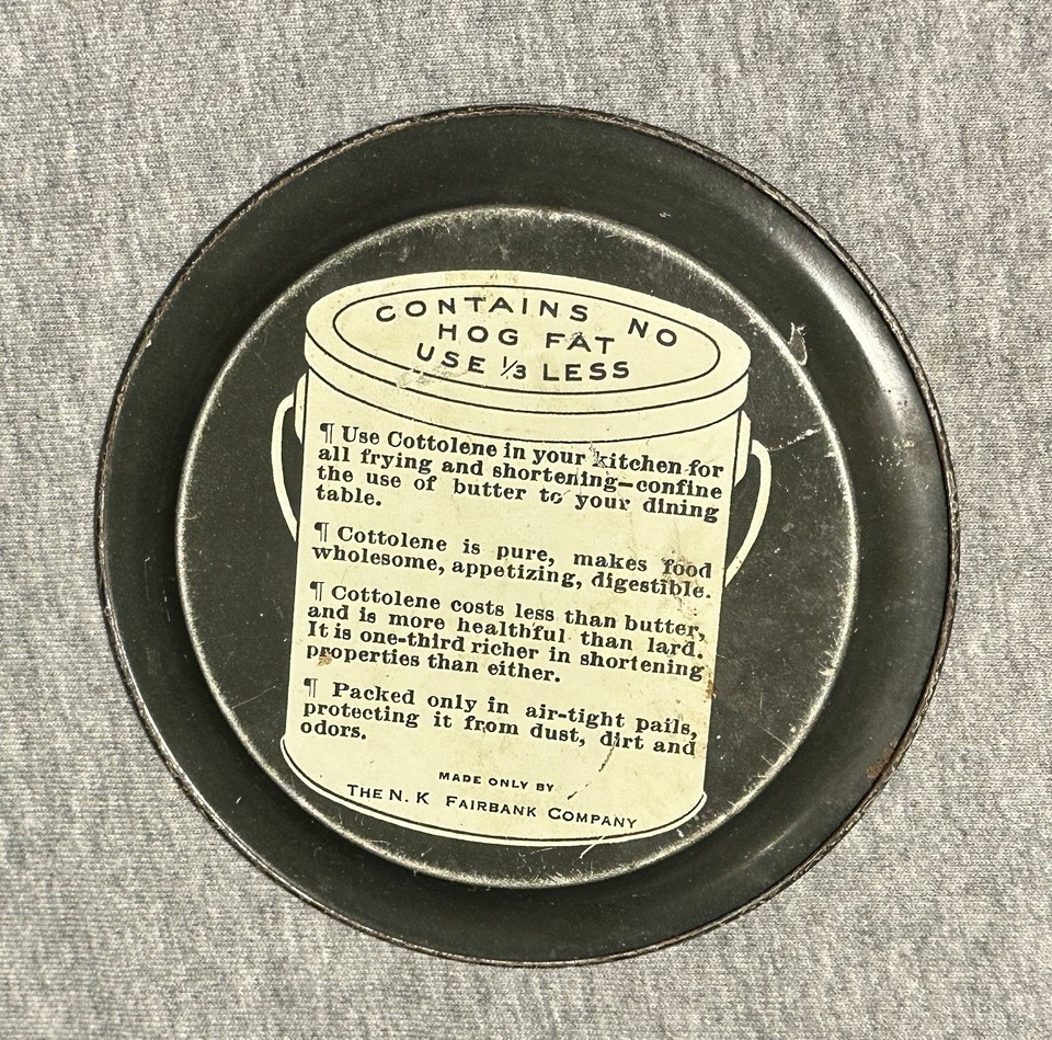 Old Antique Cottolene Shortening Frying Cooking Advertising Tip Tray 4 ...