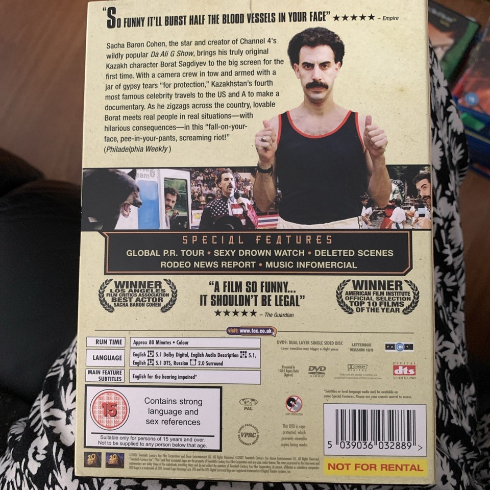 Borat DVD Comedy (2006) Sacha Baron Cohen Quality Guaranteed Amazing ...