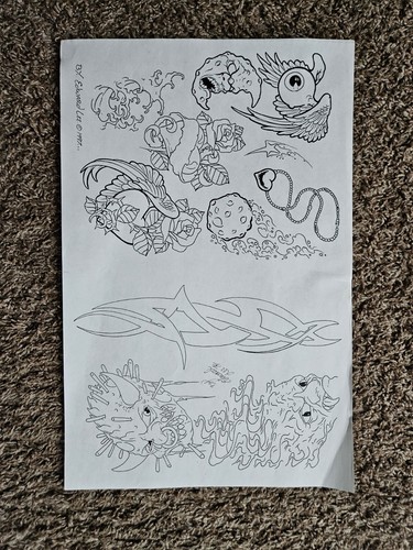 Art Tattoo Flash Sheet Rare Edward Lee Rare | eBay