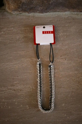 New Elle Conair Chain Link Head Wrap Silver Tone 47196 SILVER,BLACK AND ...