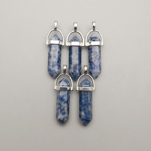 Wholesale 24pcs/lot Natural Sodalite Stone Chakra Pillar Charms ...