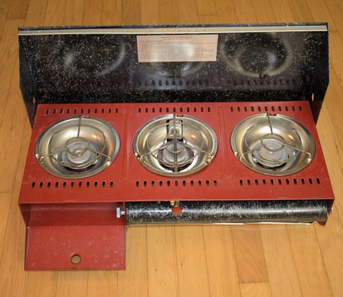 RARE 3-Burner Ted Williams Gasoline Camp Stove Vtg 1940's Sears Roebuck ...