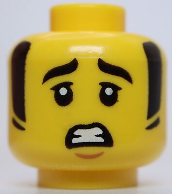 Lego Head Black Eyebrows Sideburns Medium Nougat Chin Dimple Grin ...