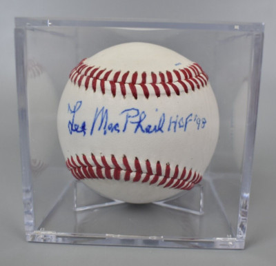 Lee MacPhail Signed Inscribed HOF 98 Autographed Baseball in Display ...