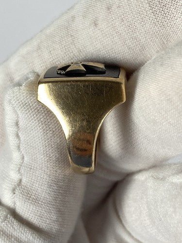 Vintage Sigma Chi Badge Signet Ring 10k Gold Onyx Fraternity Signet ...