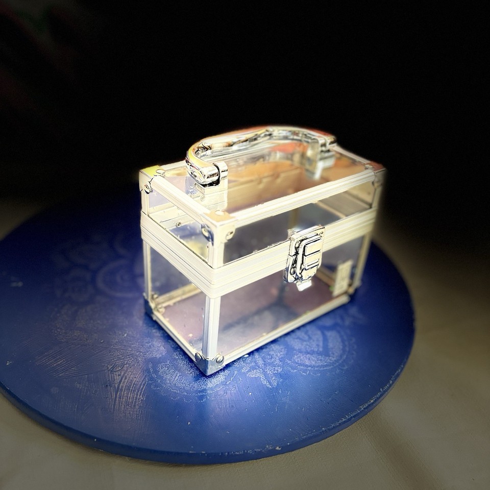 Caboodles Mini Cosmetic Makeup Case Clear+ Purple Stars-4.6x7x4.6 w ...