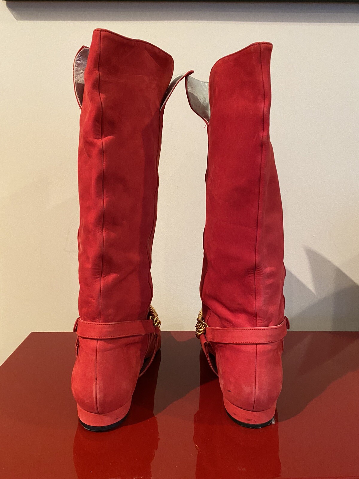 Vintage Beautiful Laurel Red Suede Boots Women's Size… - Gem