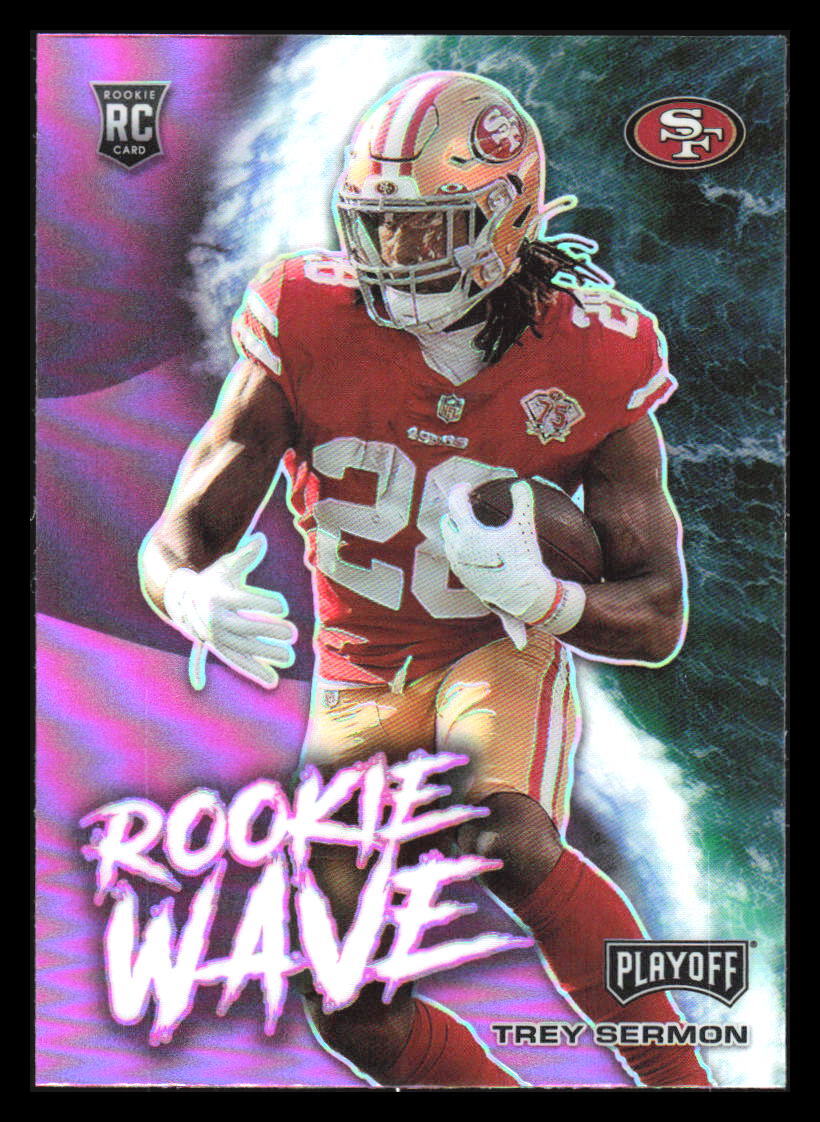 2021 Panini Playoff Rookie Wave Pink #RW-TSE Trey Sermon Football Card ...
