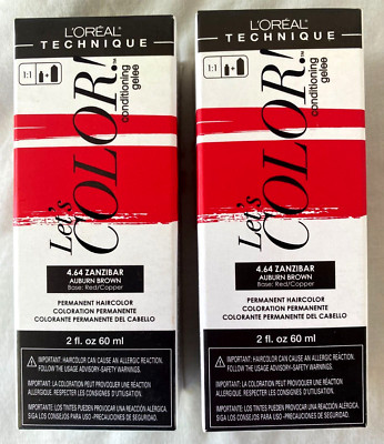 2 L'OREAL TECHNIQUE..LET'S COLOR..HAIR GELEE..4.64 ZANZIBAR (AUBURN ...