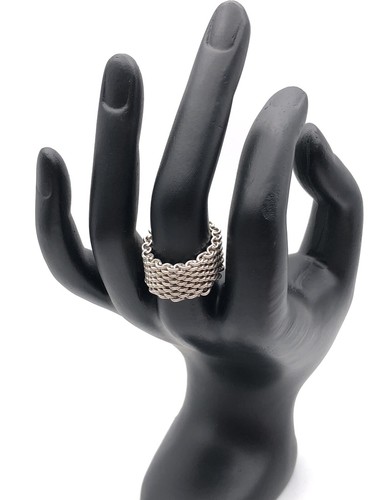 Sterling Silver 925 Ring Hand Made Chain Chape Size 7.5 | eBay