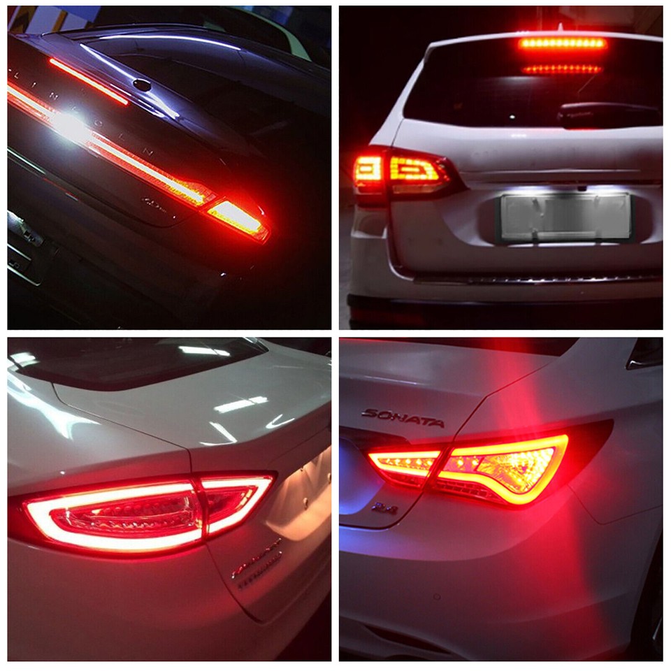 2x 3157 Red LED Bright Strobe Flash Blinking Brake Tail Stop Light ...