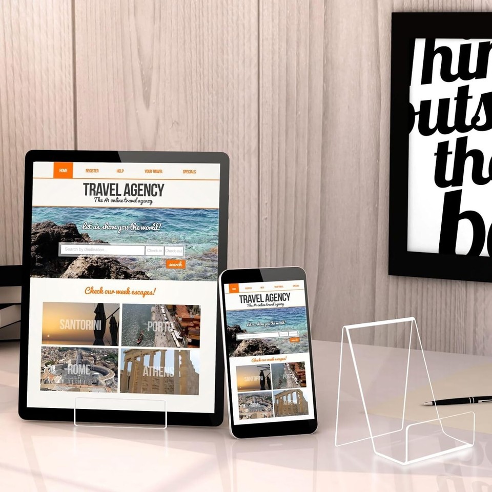 6 Pack Acrylic Book Stands for Display Clear Book Holder Easel Picture ...