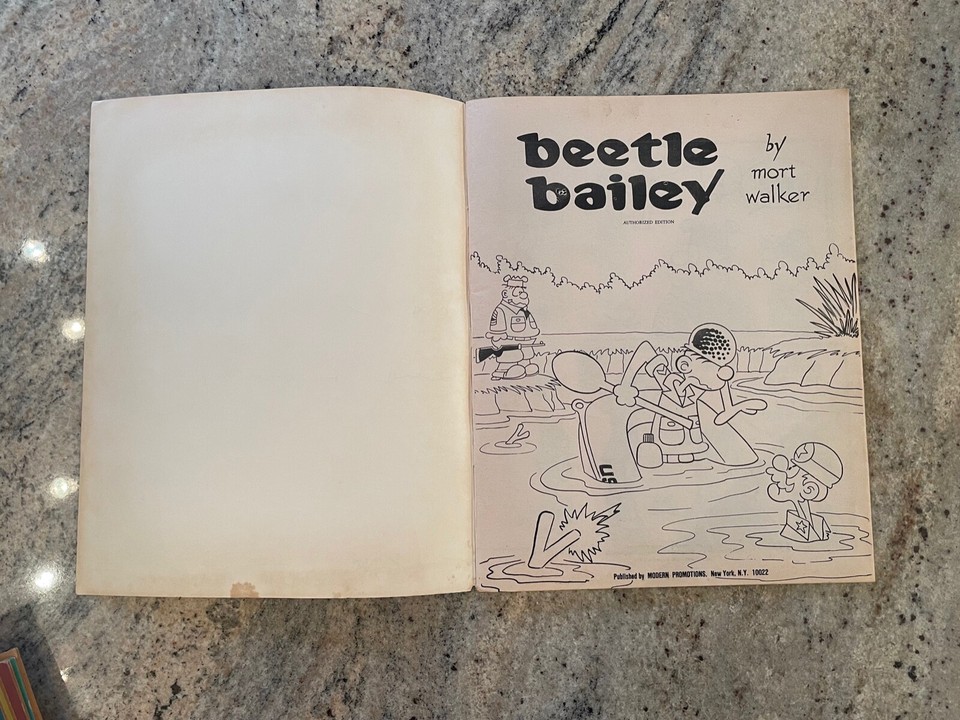 Vintage 1972 Beetle Bailey Giant 14"x11" Comic Album Book / Coloring ...