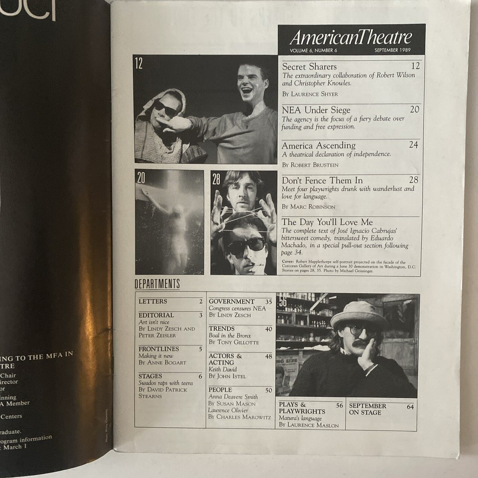 American Theatre Magazine vintage special issue ROBERT MAPPLETHORPE ...