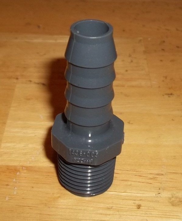 Lot of 2 Spears Grey PVCI Insert Adapter. 1/2" NPTm x 1/2" Barb P/N ...