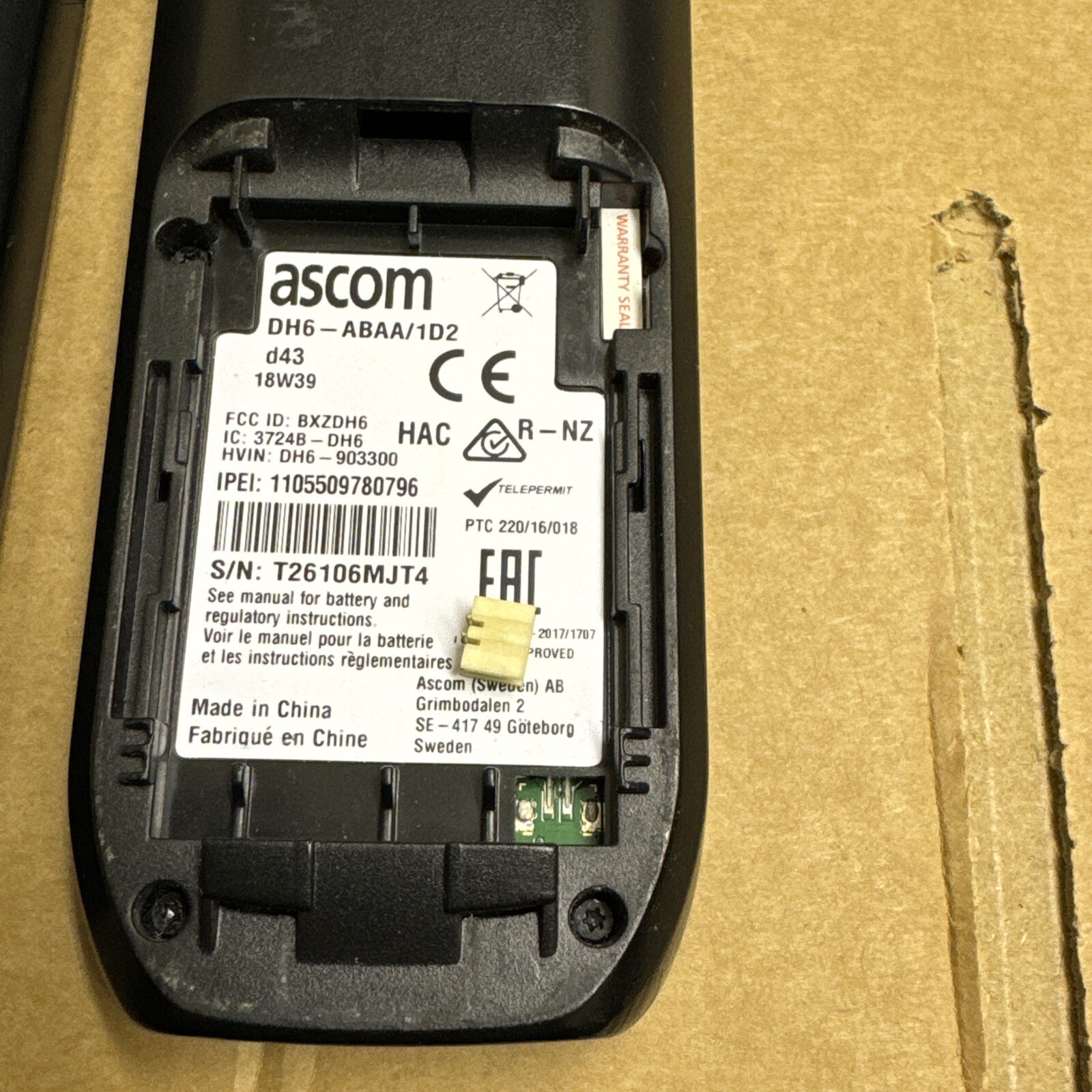 3 X Ascom D43 DH6 DH6-ABAA/1D1 D43 DECT Phone No battery INCOMPLETE ...