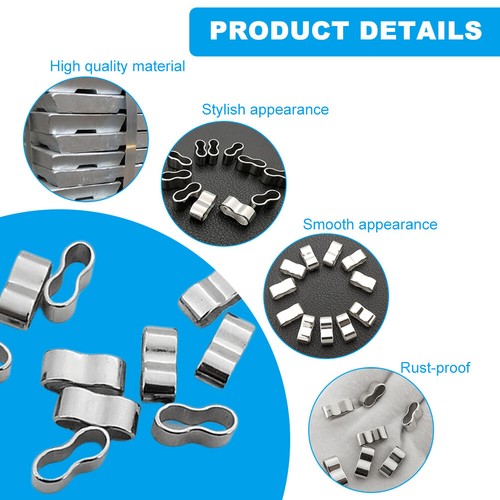 50pcs Braided Elastic Straps Connectors Double Zinc Alloy Reusable Rope ...