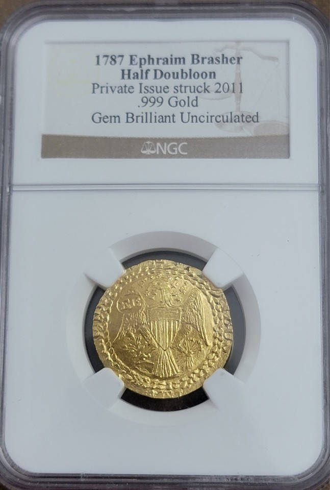 1787 GOLD Ephraim Brasher Half Doubloon .999 NGC GEM BU | eBay