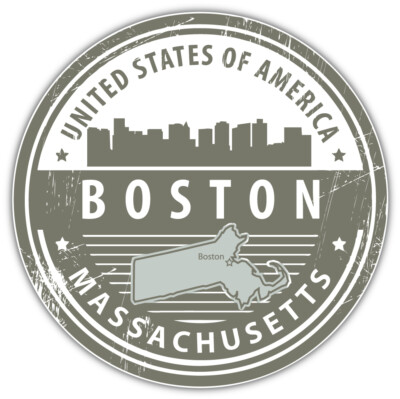Boston City Massachusetts USA State Vintage Emblem Car Bumper Sticker ...