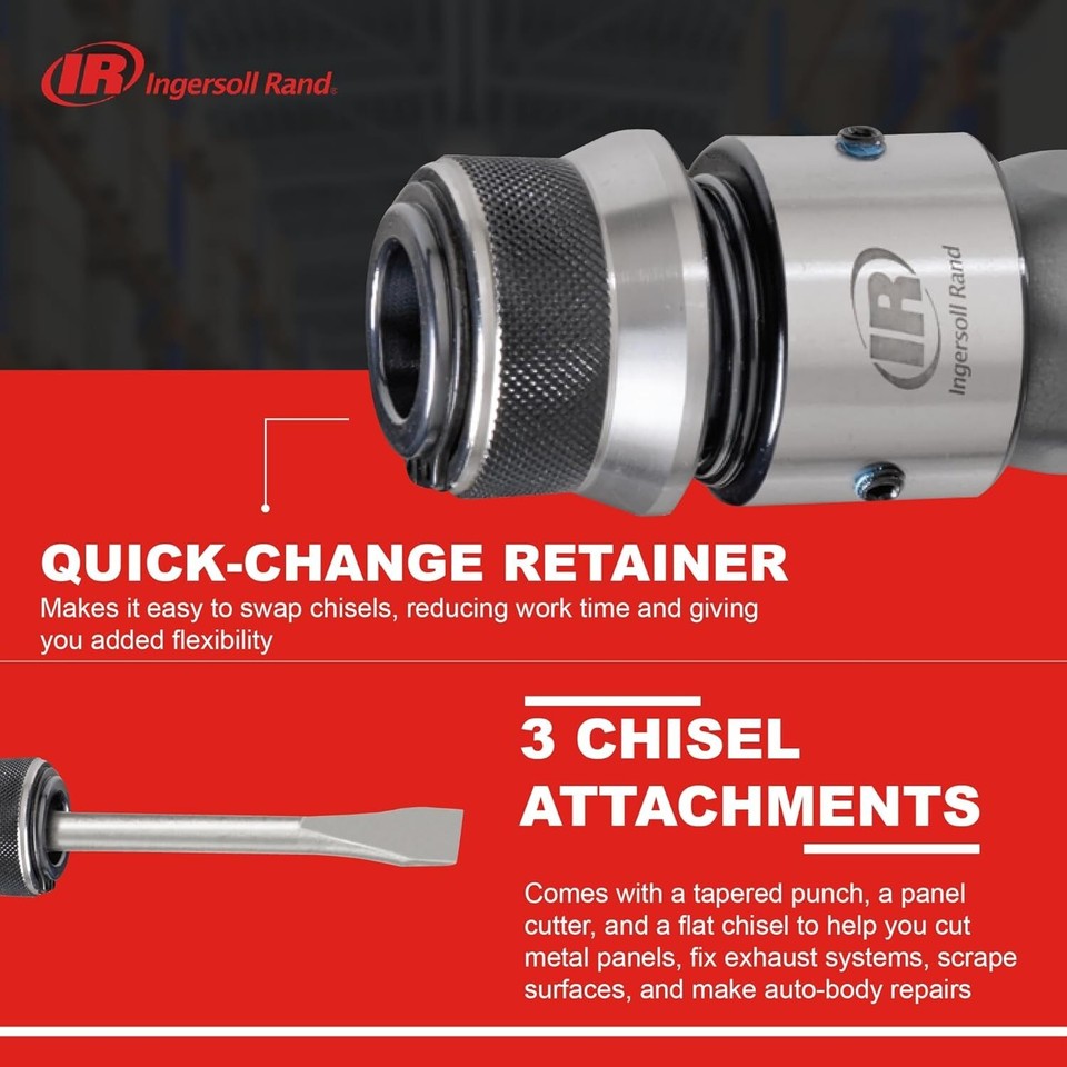 Quick Change Air Hammer 3-Piece Chisel Set, 3500 BPM, 2-5/8" Stroke ...