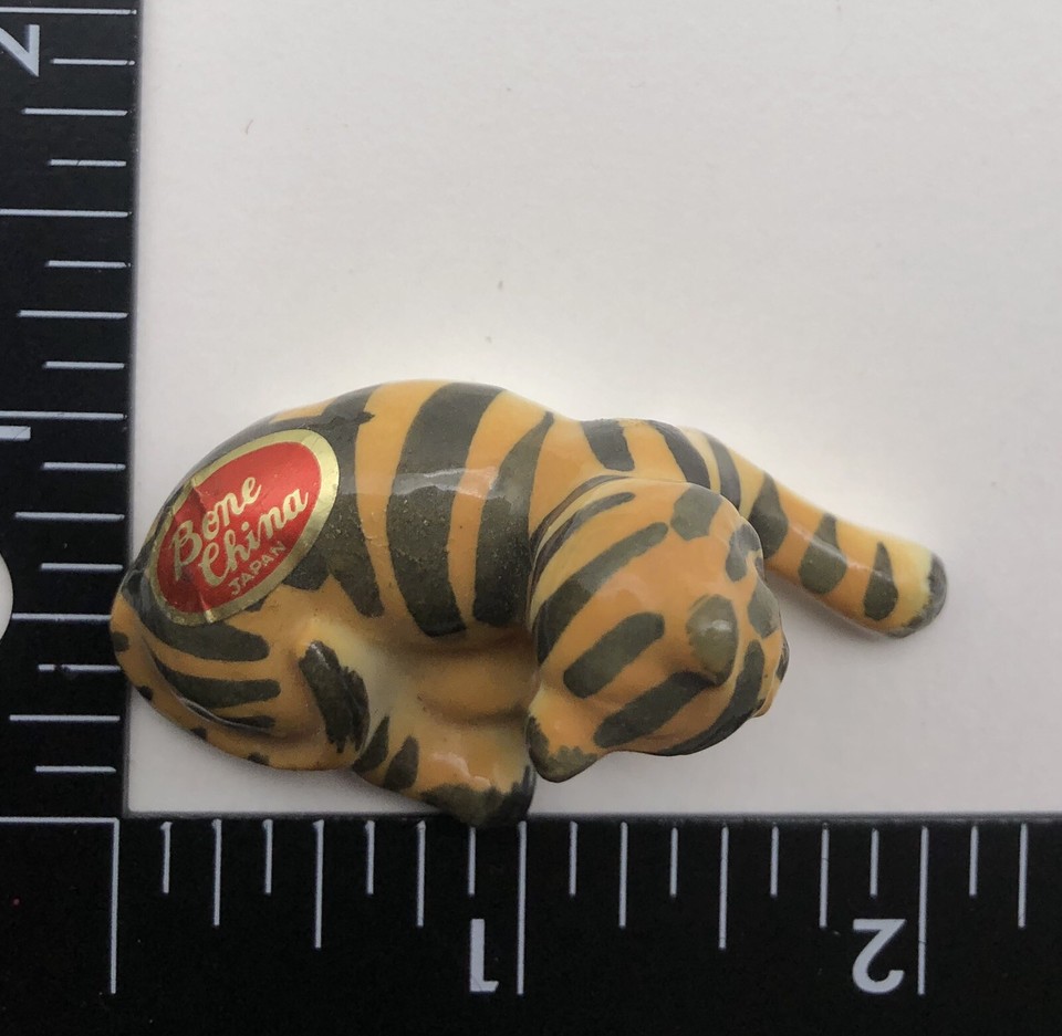 Vintage Bone China Mini Miniature Bengal Tiger Cat Figurine | eBay