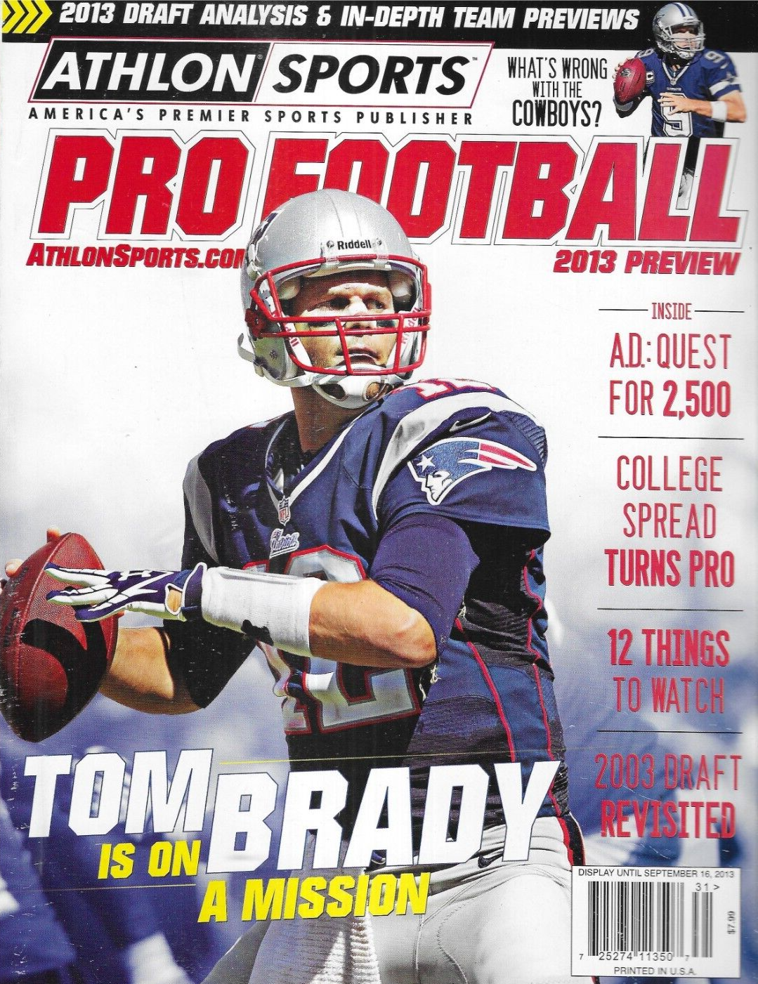 Athlon Sports Pro Football Magazine Team Previews Tom Brady Patriots ...