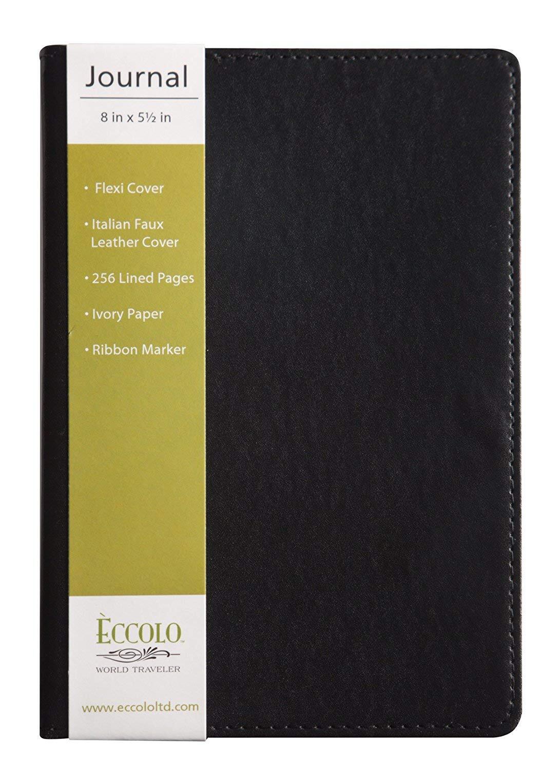 Eccolo World Traveler Simple Journal Collection Medium Black D421N for ...