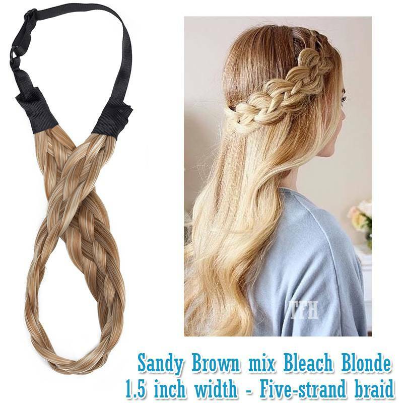 REAL Natural Hair Band Plaited Headband Braided & Elastic Band Hair ...