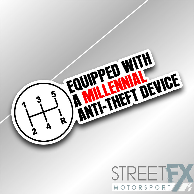 Equipped With a Millenial anti-theft device Sticker bumper window jdm ...