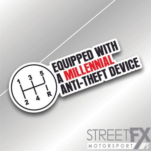 Equipped With a Millenial anti-theft device Sticker bumper window jdm ...