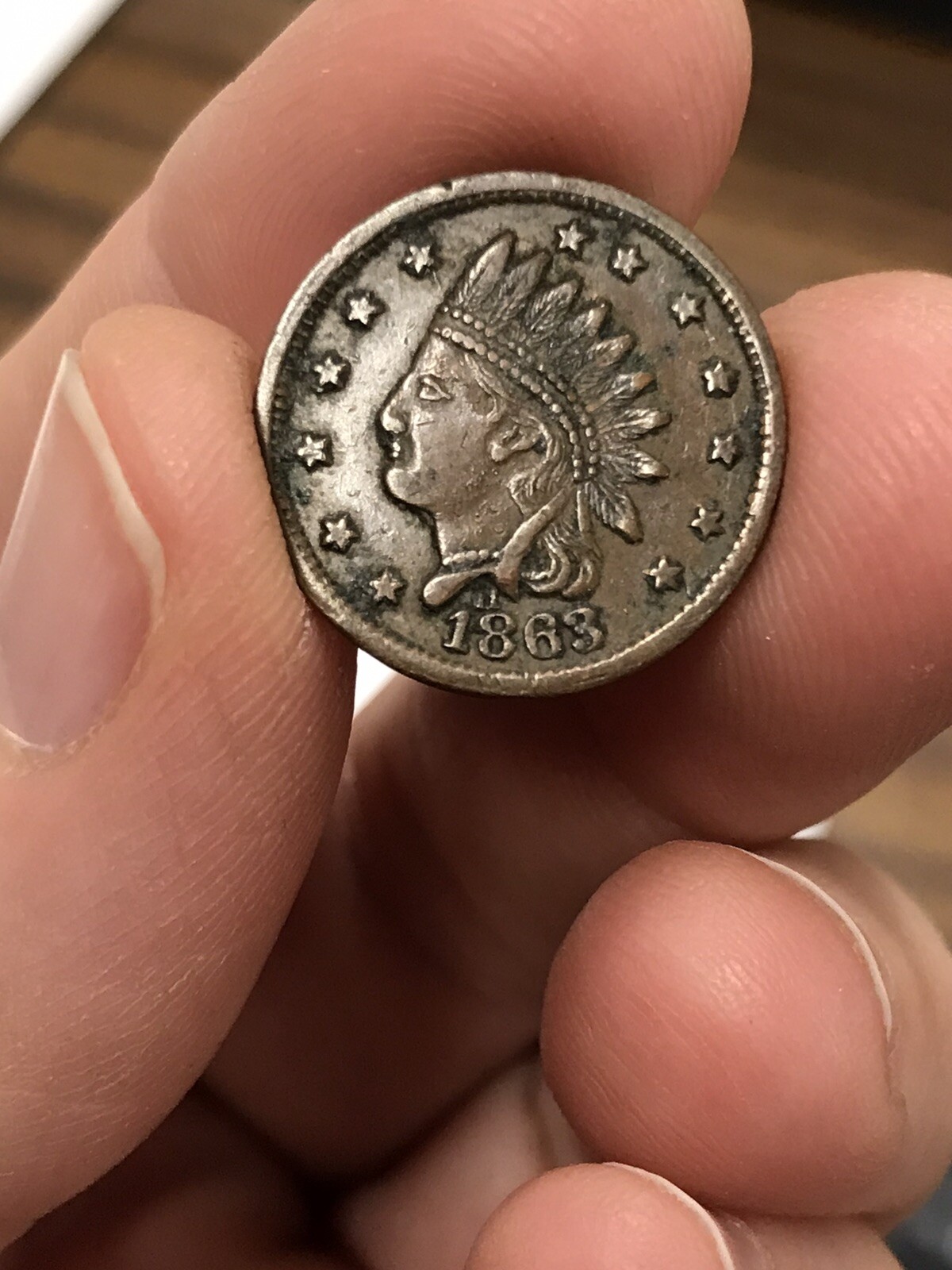 A&O- 1863 C. Dascher One Cent Indian Head New York Civil War Token | eBay