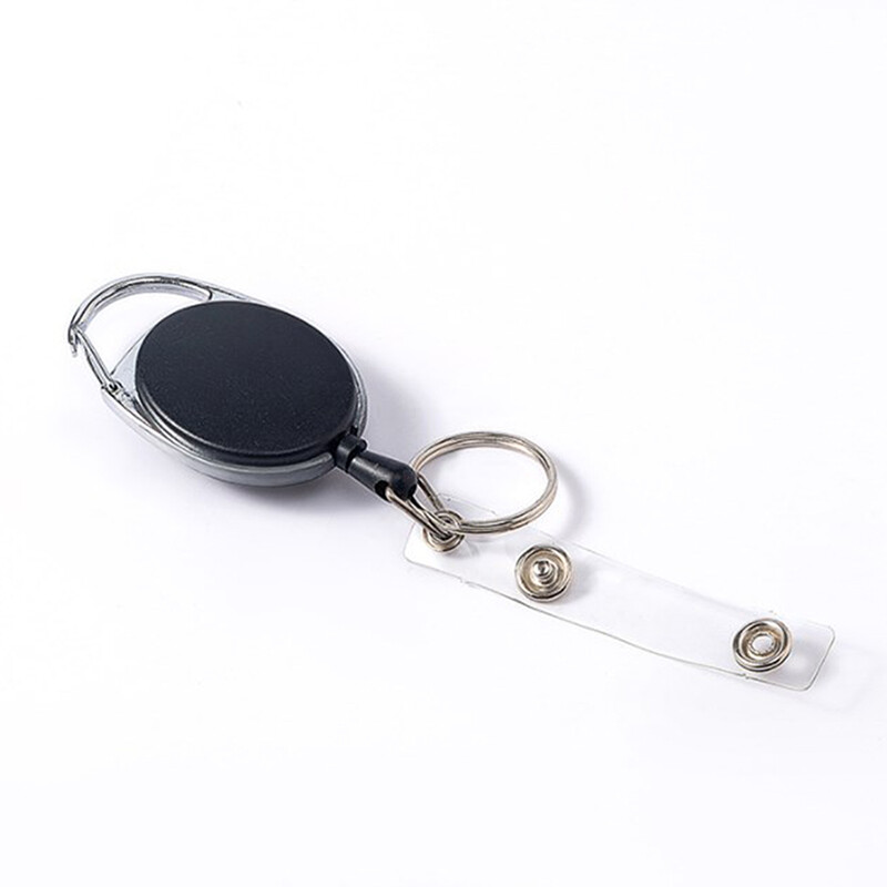 Button Strap&Key Ring Badge Reel Holder,Carabiner Hook Retractable ...