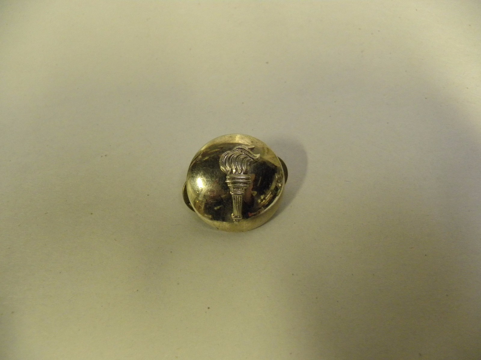 Vtg Silver Tone Gemsco NY Military Torch Hat Lapel Pin Pinback Button ...