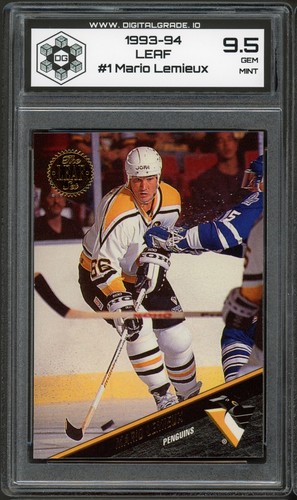 1993-94 Leaf MARIO LEMIEUX #1 DG 9.5 GEM MINT w/ 10/9.5/9.5/9.5 | eBay