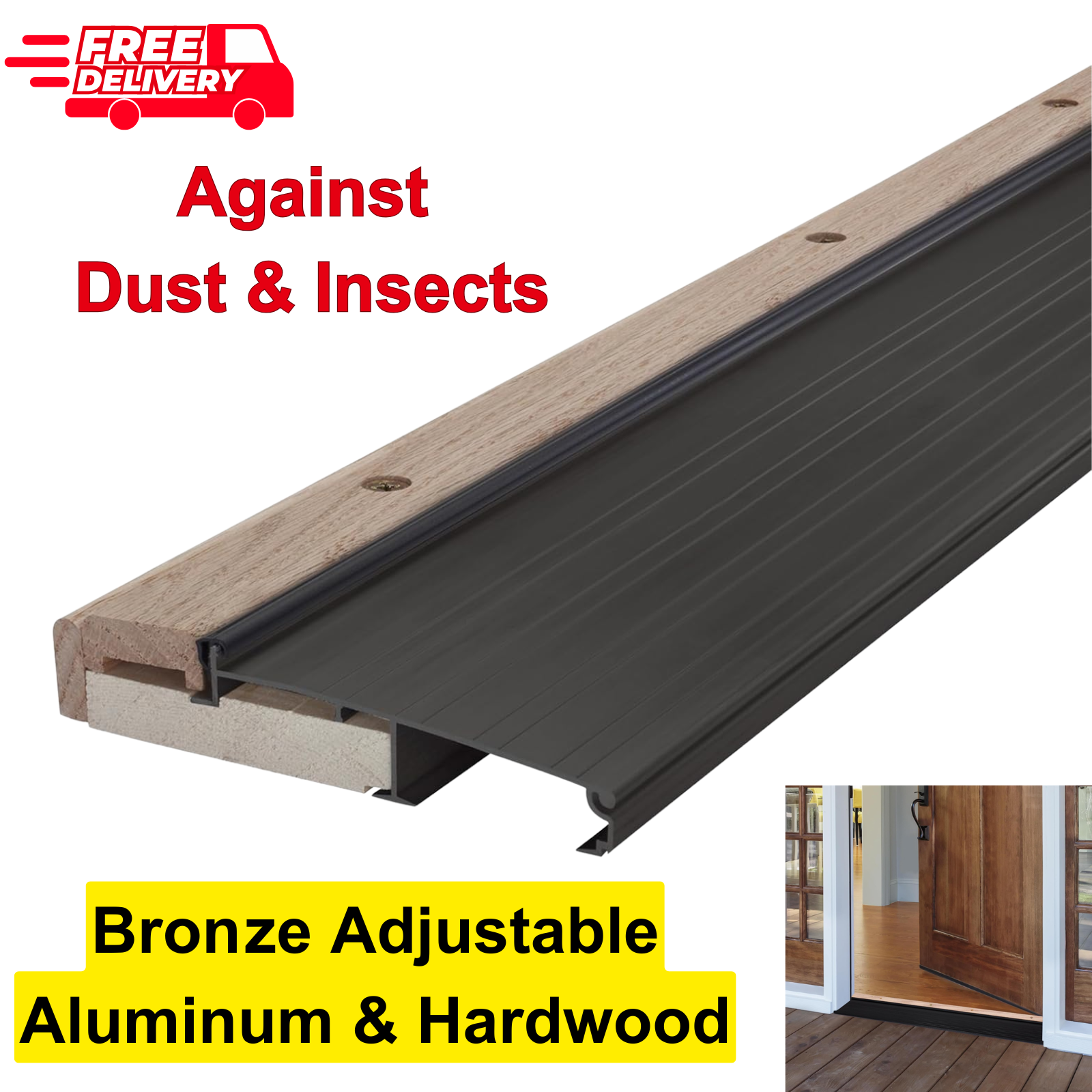 5-5/8 In. X 3 Ft. Bronze Sill Threshold | Bronze Adjustable Aluminum × ...