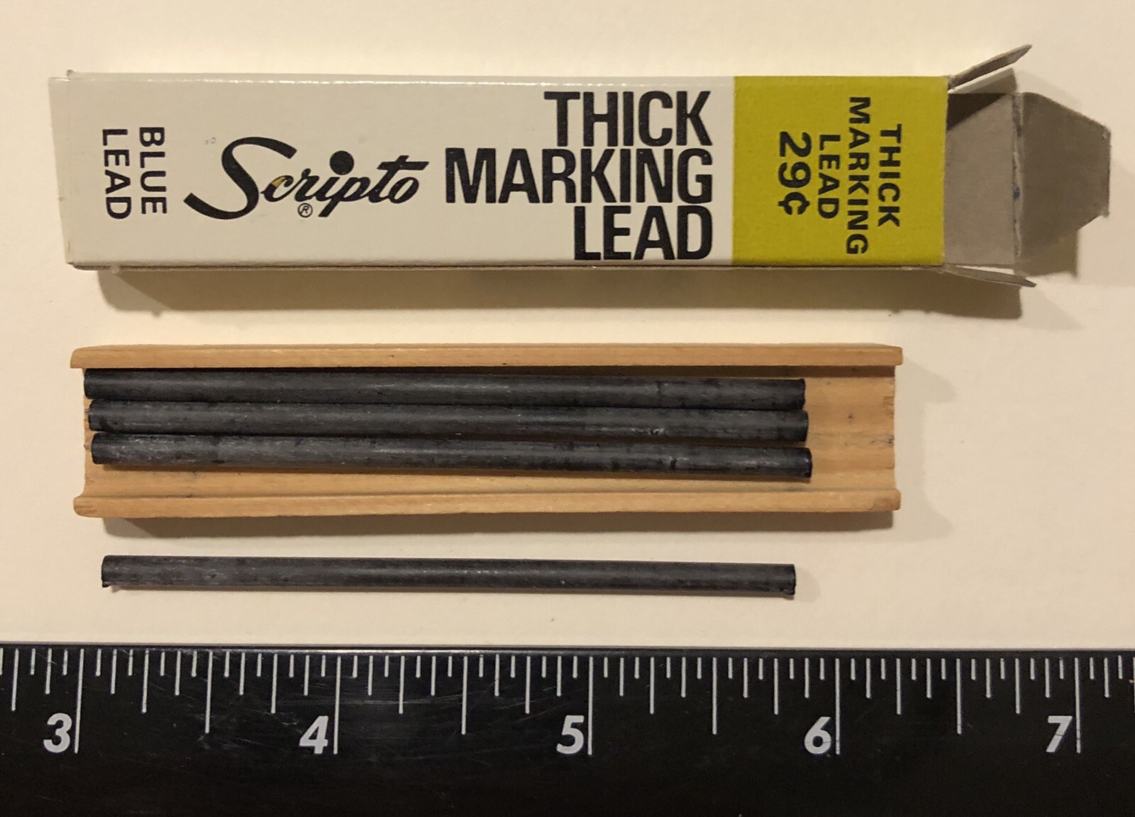 Vintage SCRIPTO Thick 3mm Blue NOS Marking Pencil Lead 4 Pack USA | eBay